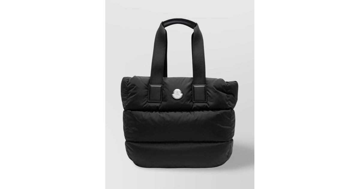 Moncler Padded Quilted Tote Bag Handles in Black | Lyst