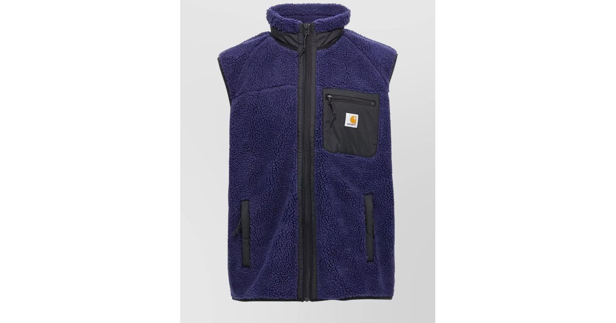 Carhartt 'Prentis' Fleece Texture High Collar Vest in Blue for Men | Lyst