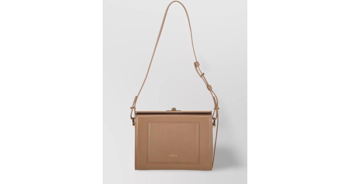 Furla Twist-Lock Shoulder Bag With Front Pocket in White | Lyst