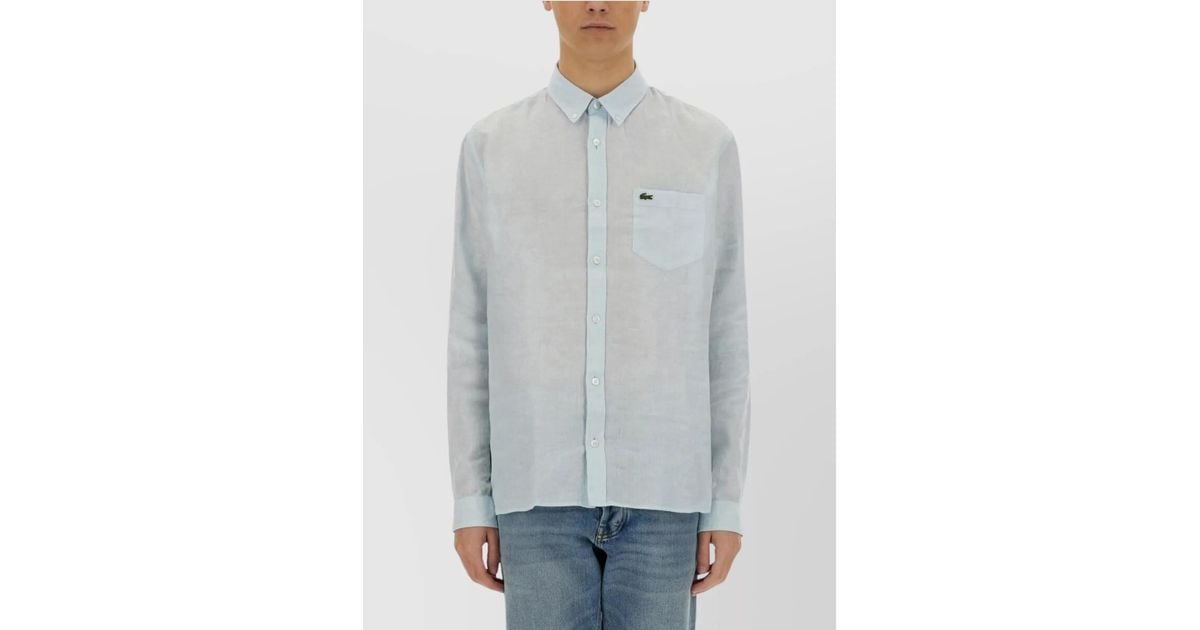 Lacoste Logo Shirt With Pocket And Collar in Grey for Men | Lyst UK