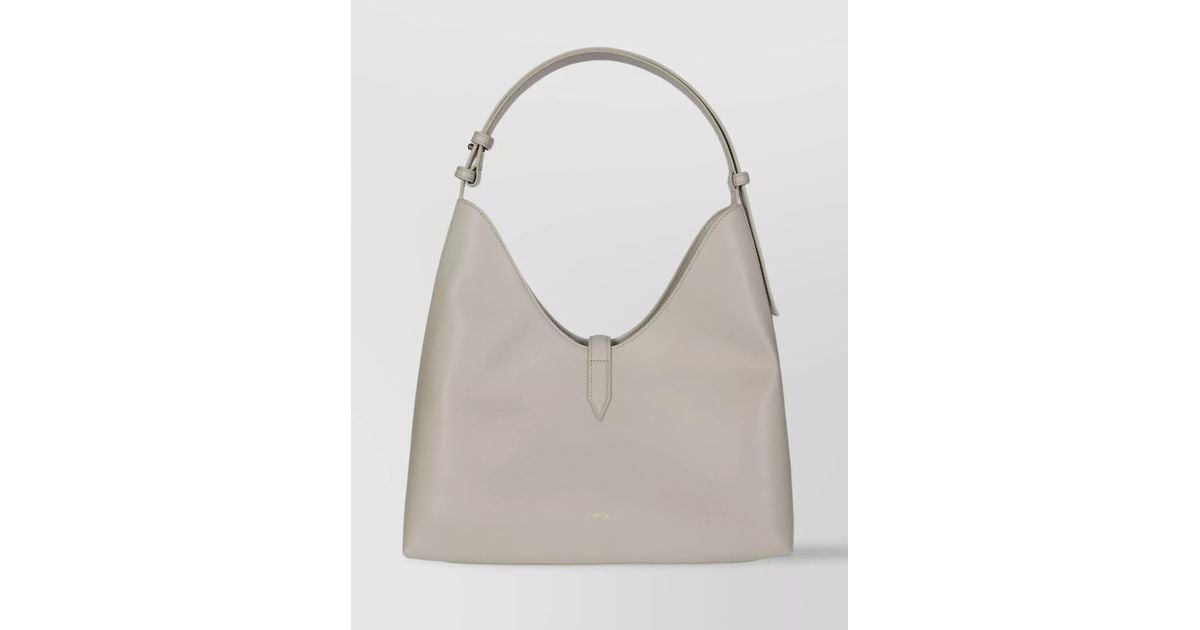 Furla Hobo Bag Structured Adjustable Strap in Gray | Lyst