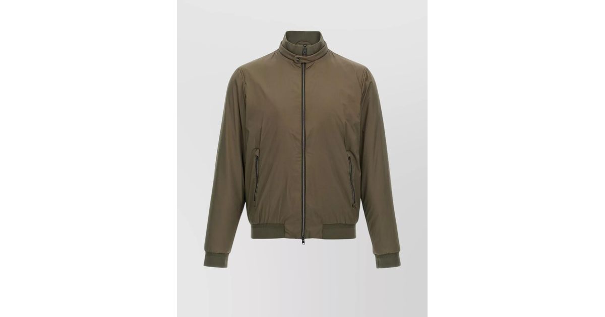 Herno High Collar Bomber Jacket With Side Pockets in Green for Men | Lyst