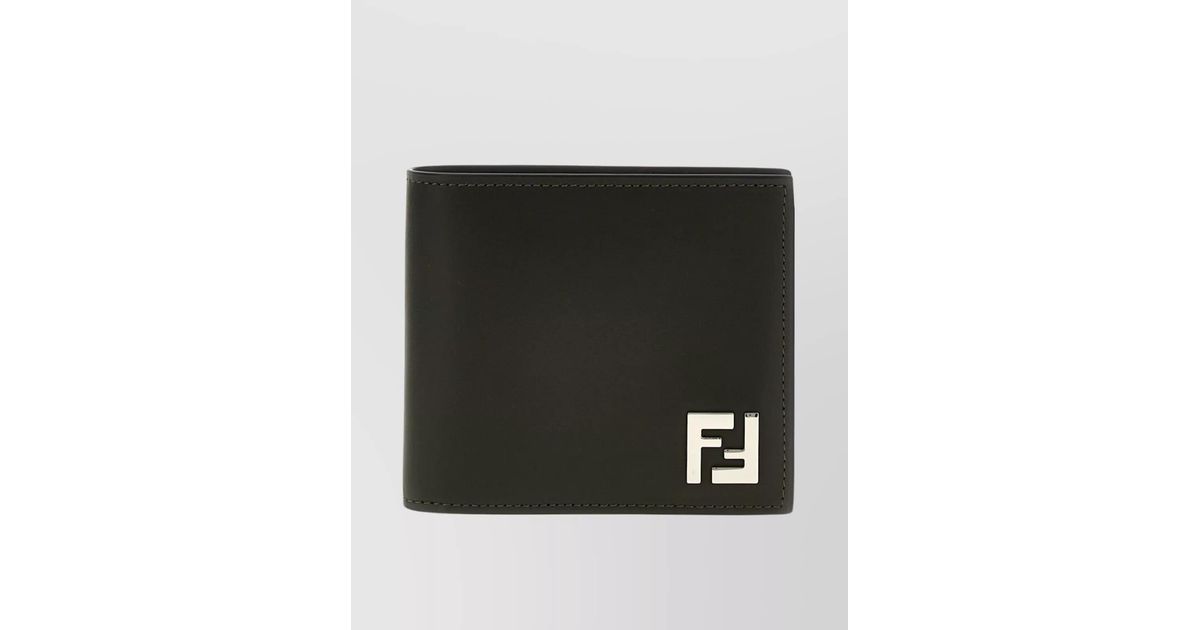 Fendi Double Fold Wallet Contrast Panel in Black for Men | Lyst