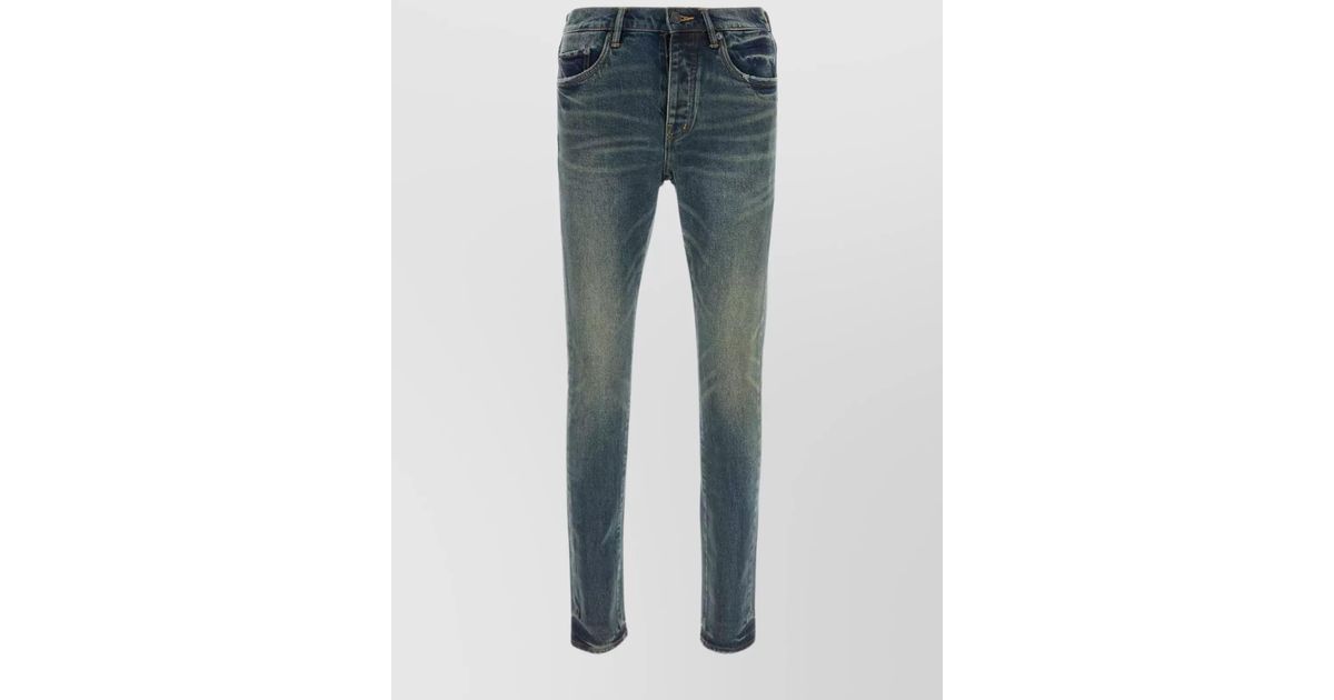 Purple Denim Belt Loops Faded Wash Five-Pocket Jeans in Blue for Men | Lyst