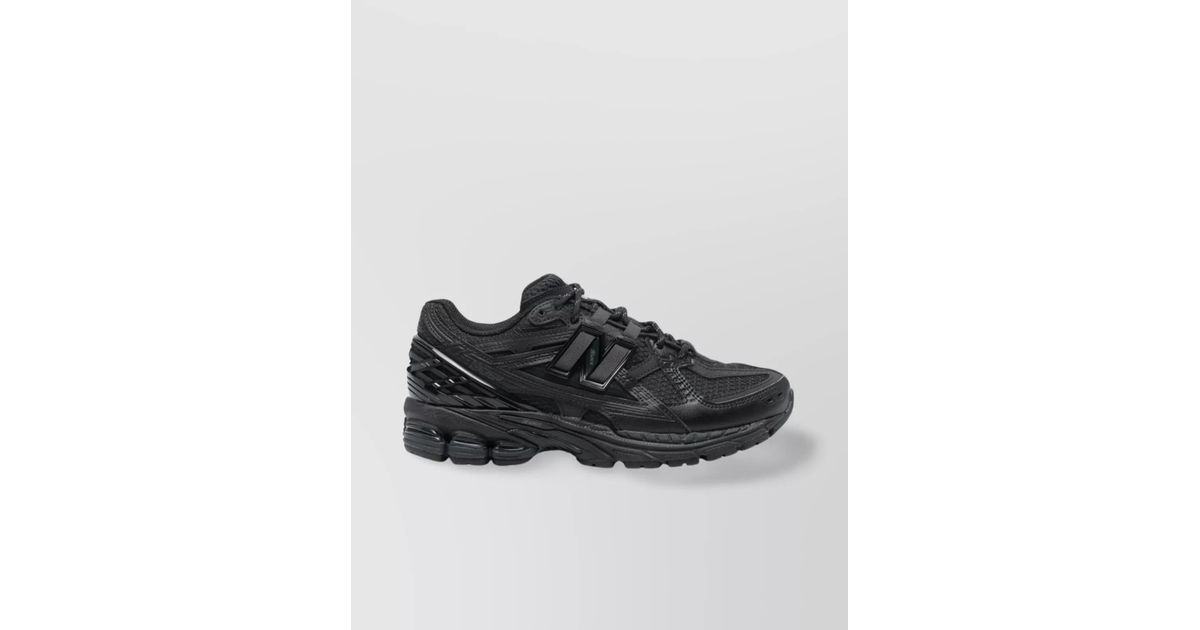 New Balance Almond Toe Rubber Sole Sneakers in Black | Lyst
