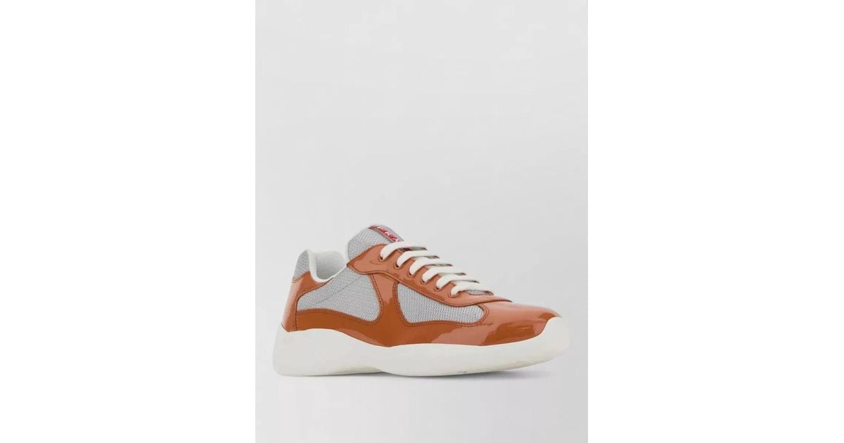 Prada Leather Fabric Americas Cup Sneakers Panels in Pink for Men | Lyst UK