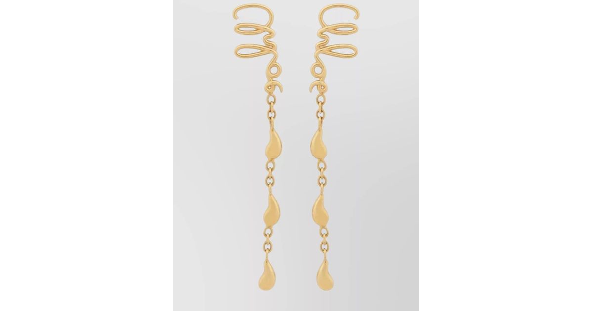 Chloé Iconic Dangling Earrings For Pierced Ears in White | Lyst
