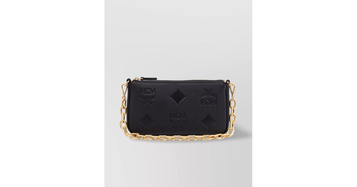 MCM Chain Strap Shoulder Bag With-Tone Hardware in Black | Lyst