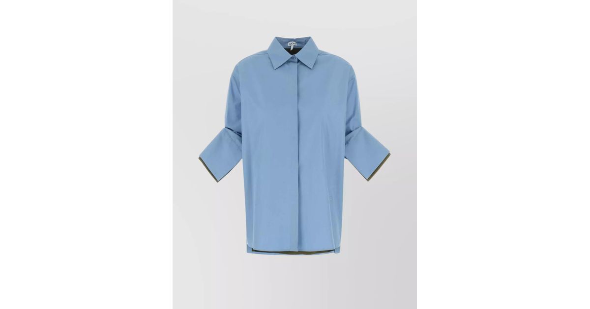 Loewe Oxford Shirt With Back Pleat Detail in Blue | Lyst