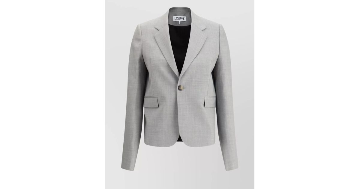 Loewe Wool Single-Breasted Jacket With Flap Pockets in Grey | Lyst UK