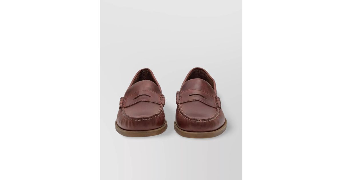 Sebago Waxed Moccasin With Rounded Toe Silhouette in Brown for Men ...
