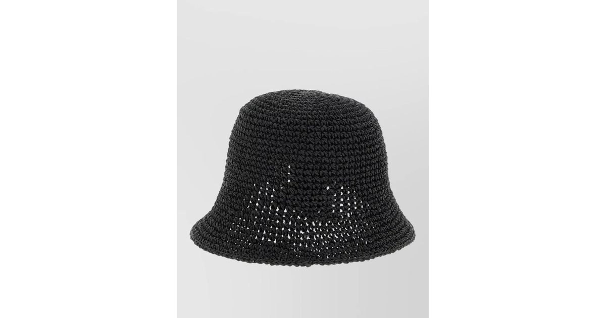 Maison Michel Paper Bucket Hat in Black | Lyst UK