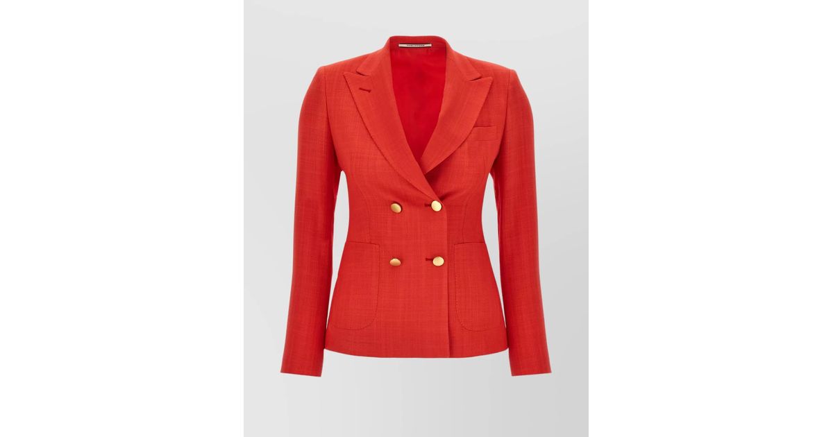 Tagliatore Double-Breasted Blazer With Structured Shoulders | Lyst UK