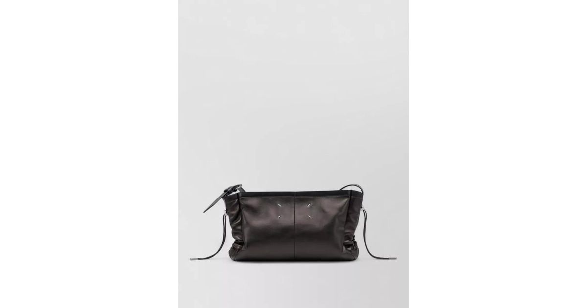 Maison Margiela Horizontal Lambskin Shoulder Bag Drawstring Strap in ...