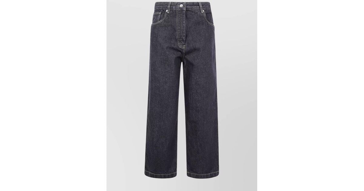 Studio Nicholson Curved Leg Denim Trousers in Blue | Lyst UK