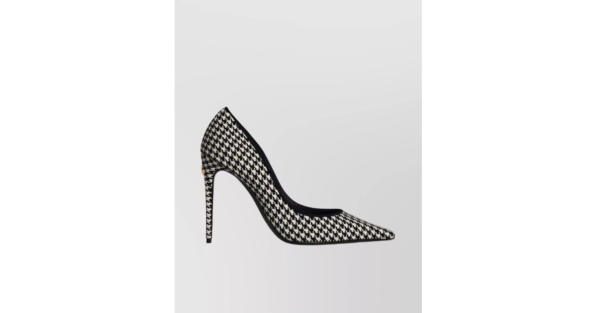 Dolce & Gabbana Houndstooth Pointed Toe Stiletto Heel Pumps in Metallic ...