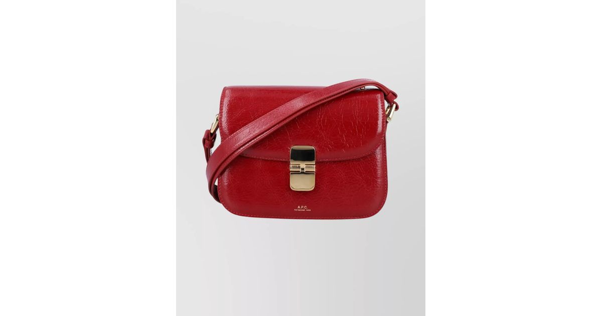 A.P.C. Small Grace Shoulder Bag With Adjustable Strap in Red | Lyst UK