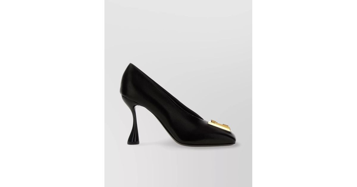 Balmain 'Golden Hardware' Sculpted Heel Pumps in Black | Lyst