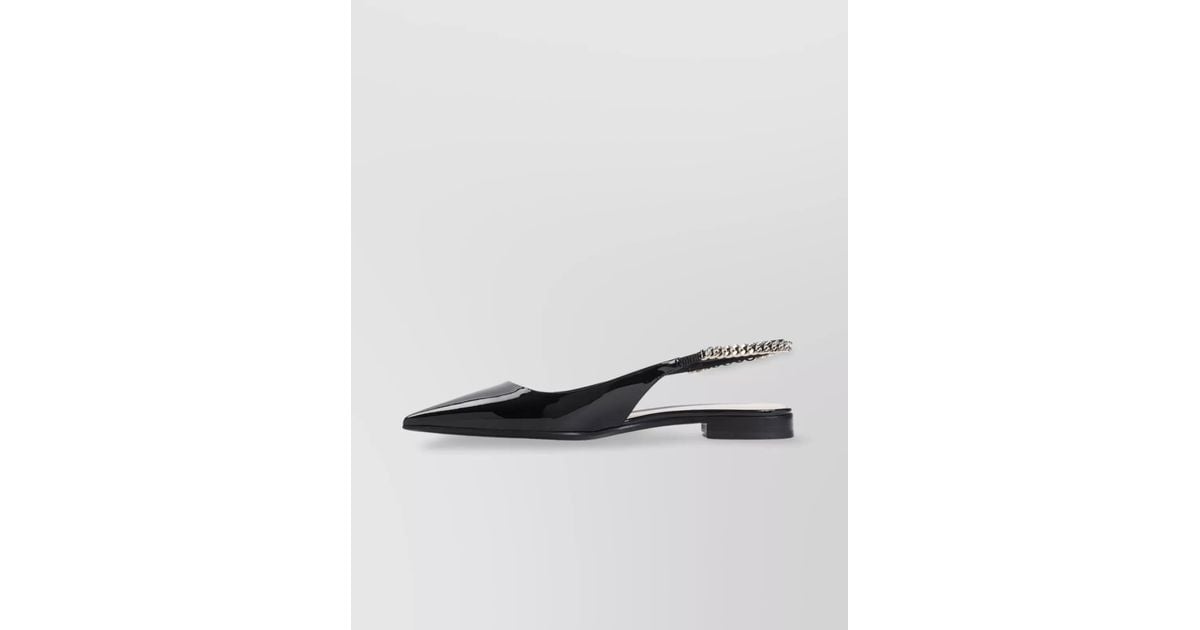 Gucci Leather Slingback Ballerina Chain Detail in White | Lyst UK