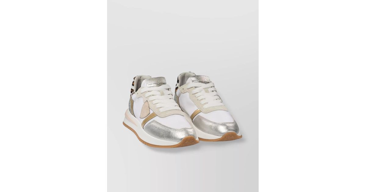 Philippe Model Sparkle Leopard Low-Top Metallic Rubber Sneakers in ...