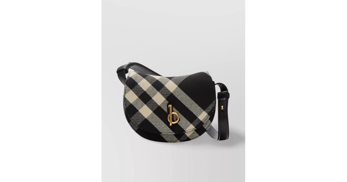 Burberry Mini Shoulder Bag Checkered Pattern in Black | Lyst
