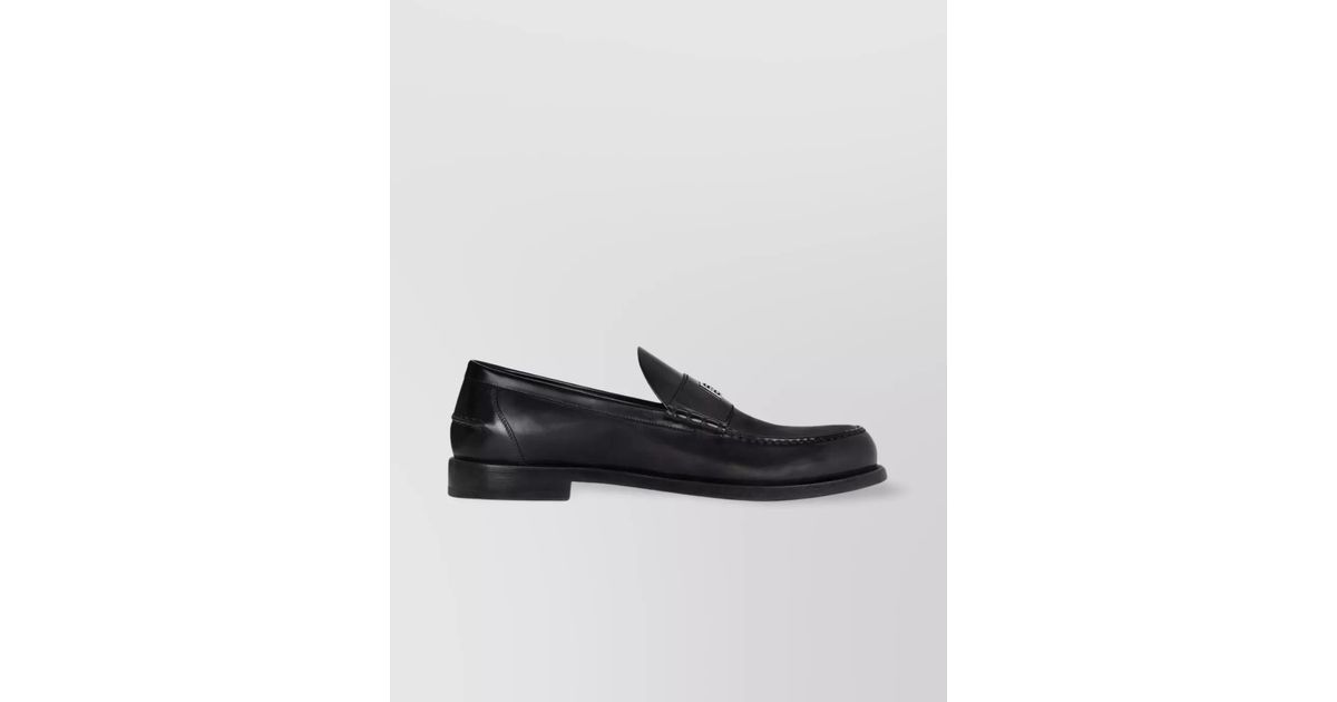Givenchy Refined Leather Loafers With Handcrafted Metal Detail in Black ...