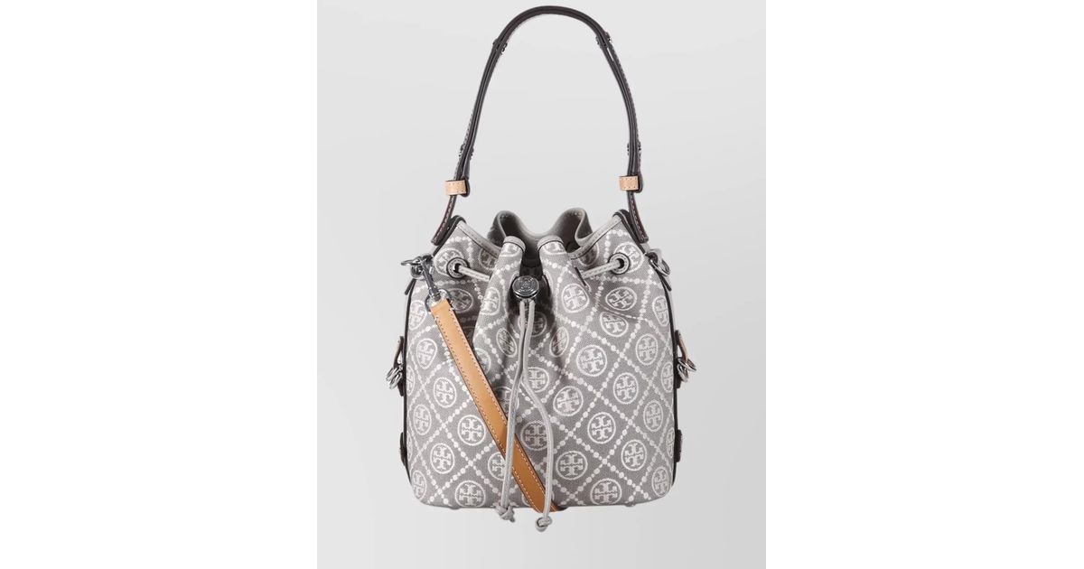 Tory Burch Utility Bucket Bag Monogram Design in White | Lyst UK