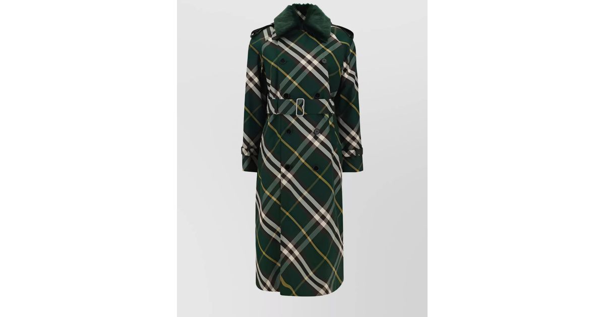 Burberry Cotton Trench Coat Back Slit in Green | Lyst