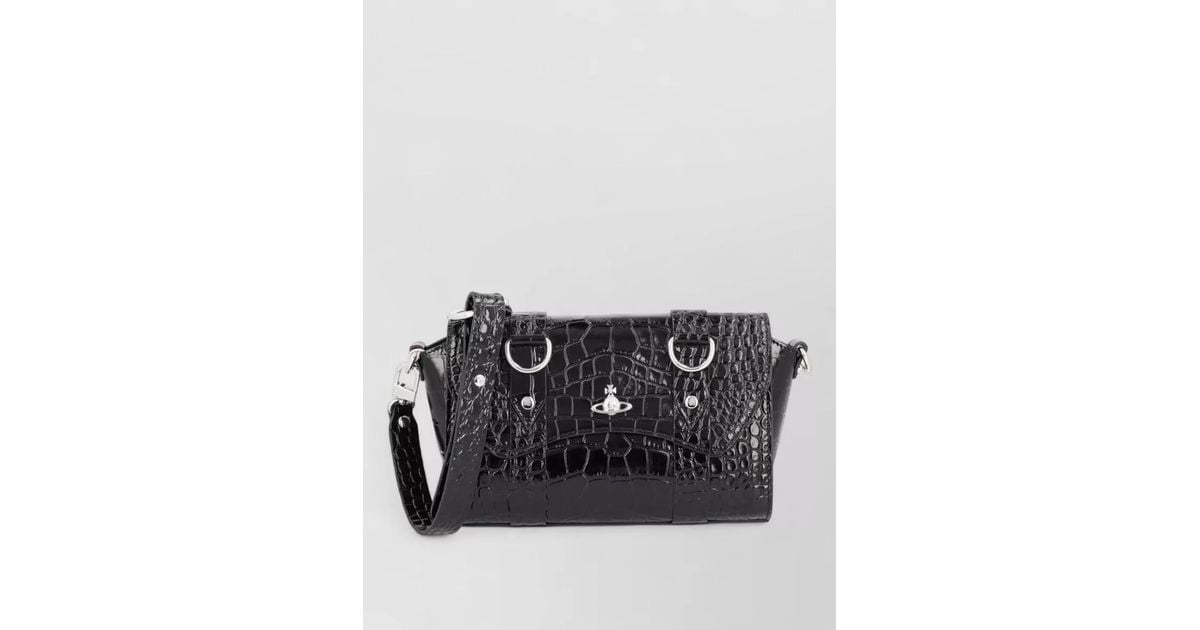 Vivienne Westwood Kimmy Crossbody Bag Crocodile Texture Hardware in ...