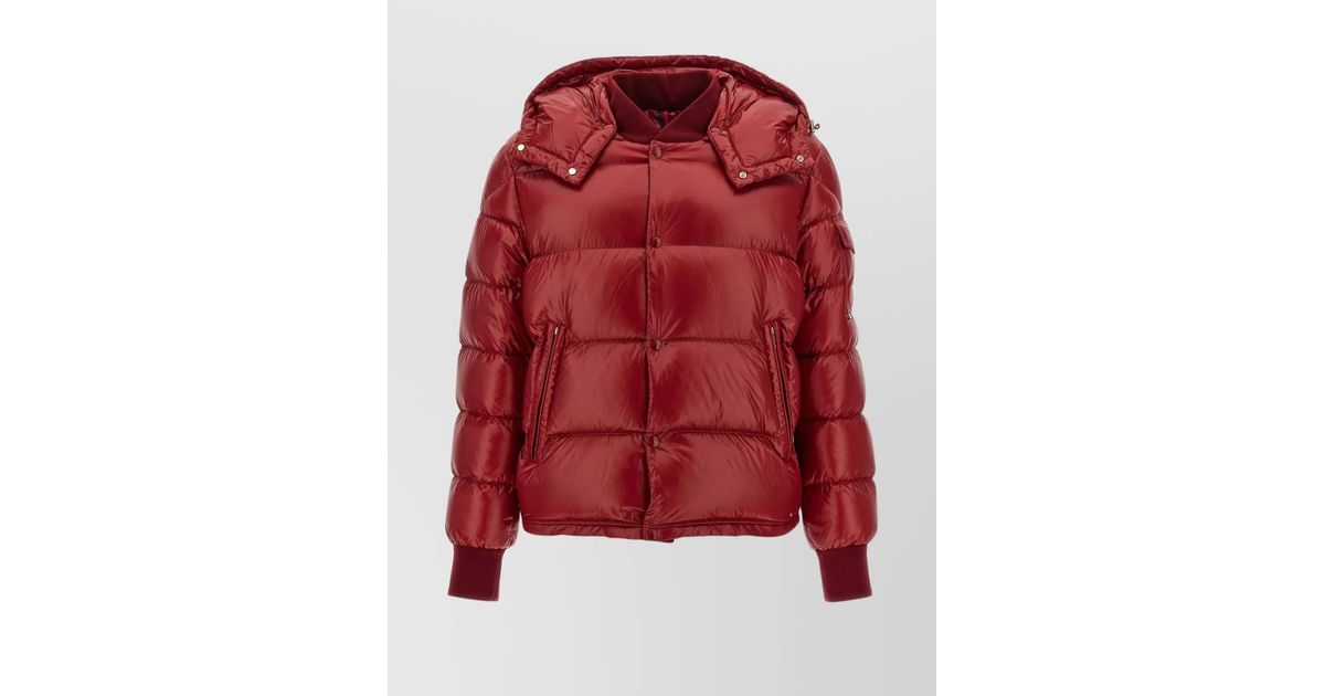 Moncler 'Puffer Style Quilted Jacket With Detachable Hood' in Red for ...