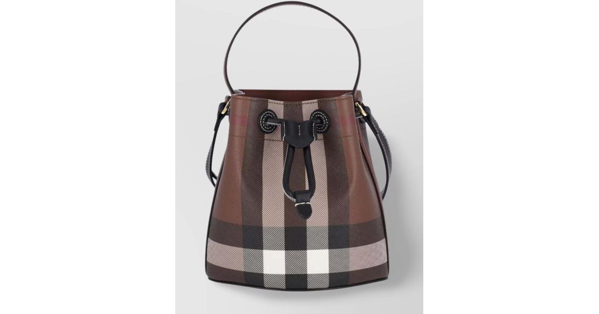 Burberry Bucket Bag With Check Pattern And Top Handle | Lyst UK