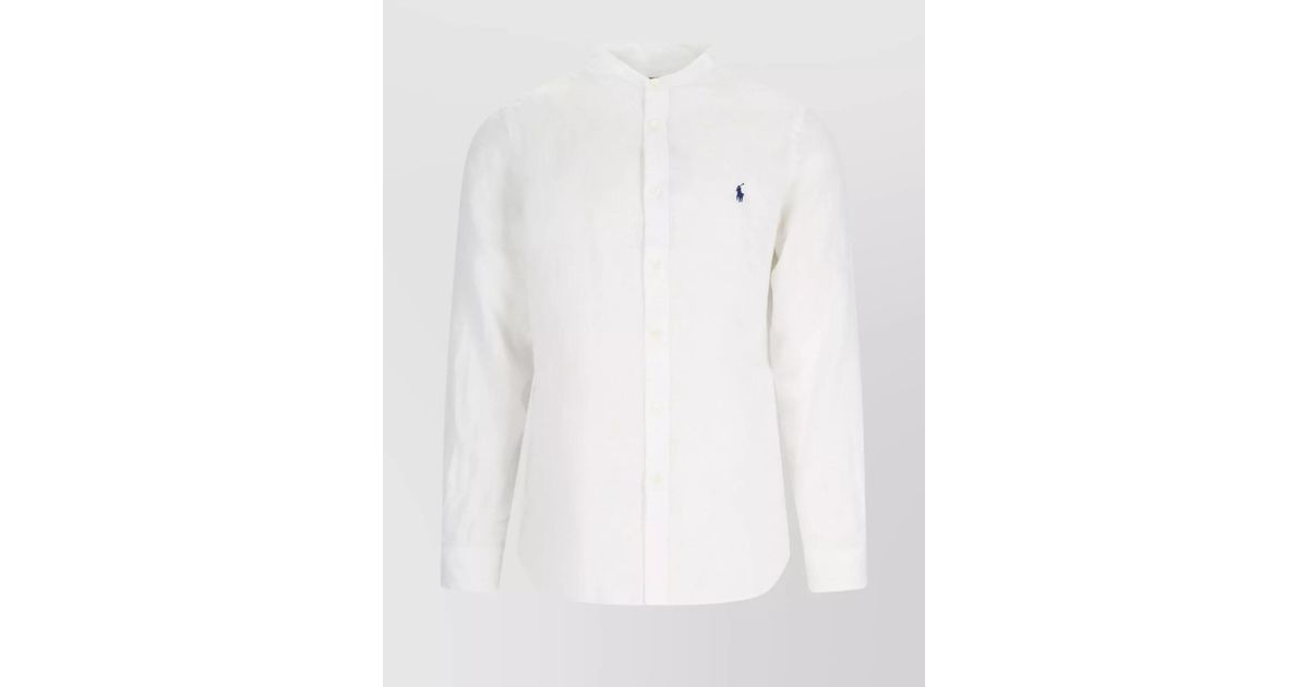 Polo Ralph Lauren Mandarin Collar Long Sleeves Shirt in White for Men ...