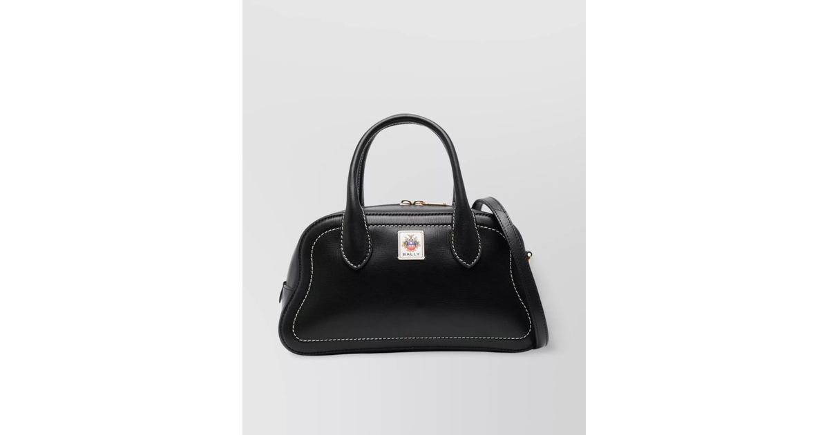 Bally Structured Contrast Shoulder Bag Handles in Black | Lyst UK
