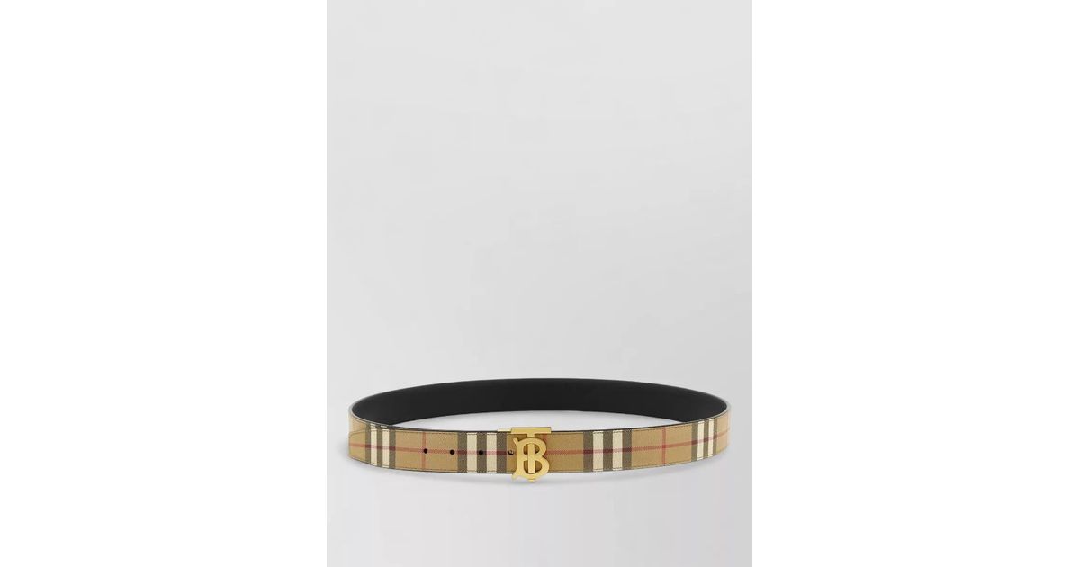 Burberry Tb Logo Reversible Belt Check Pattern in Grey for Men | Lyst UK