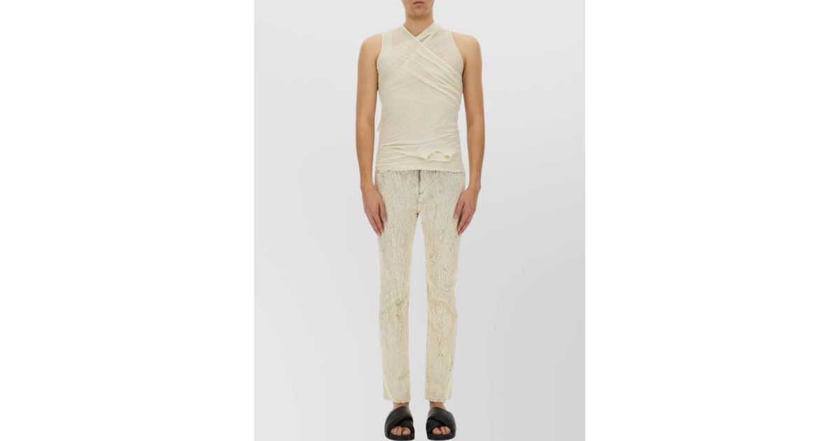 Rick Owens Textured Fabric Utility Trousers in White for Men | Lyst UK