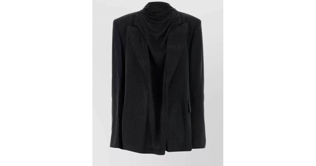 Y. Project Oversize Draped Blazer Structured Shoulders in Black | Lyst