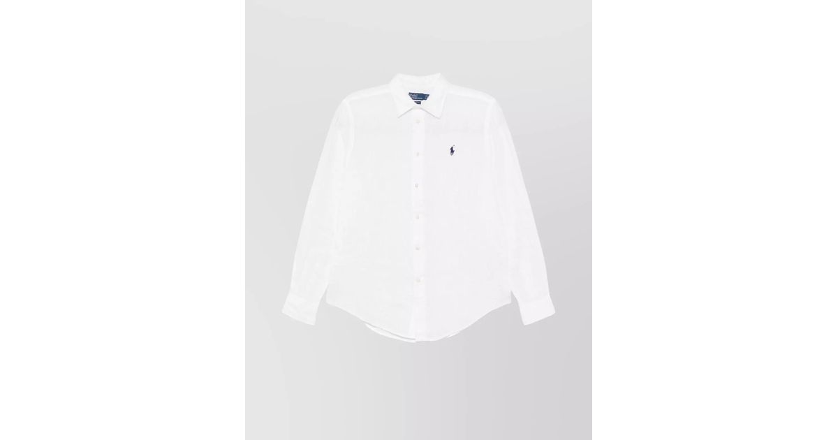 Polo Ralph Lauren Linen Shirt Box Pleats in White | Lyst