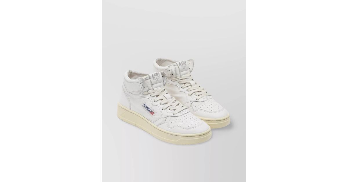 Autry Leather High Top Sneakers With Padded Collar in White | Lyst UK