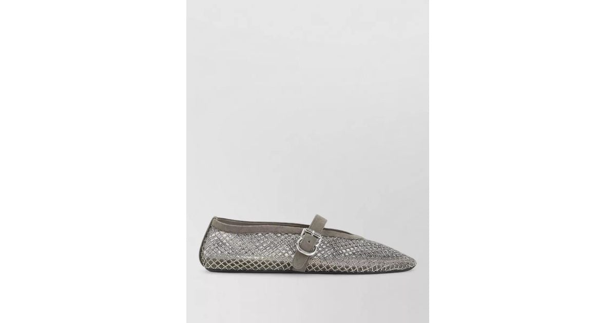 Alaïa Ballet Flats Mesh Metallic Pointed Toe Design in Grey | Lyst UK