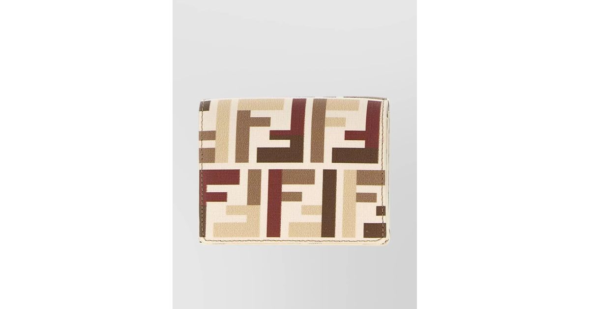 Fendi Trifold Mini Wallet With Tri-Fold Design in Natural | Lyst