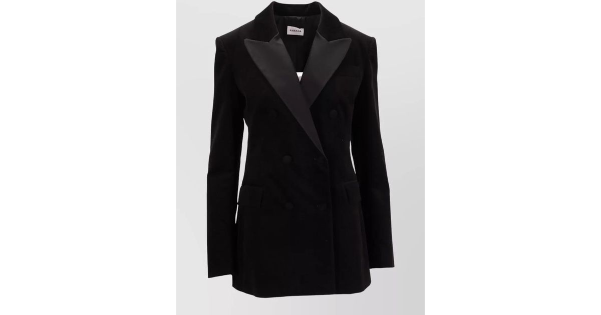 P.A.R.O.S.H. Tailored Jacket With Padded Shoulders And Pockets in Black ...