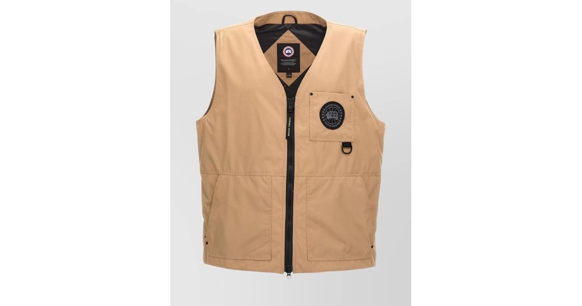 Canada Goose Logo Patch Chest Pocket D-Ring Vest in Natural for Men | Lyst
