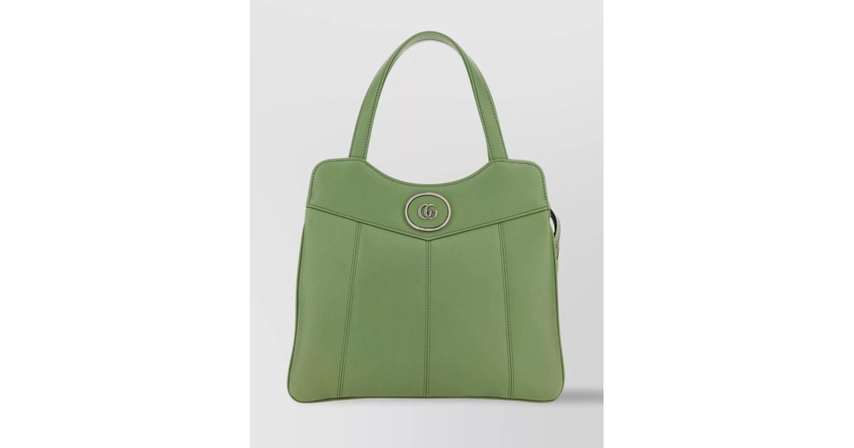 Gucci Small Structured Leather Handbag With Top Handles in Green | Lyst