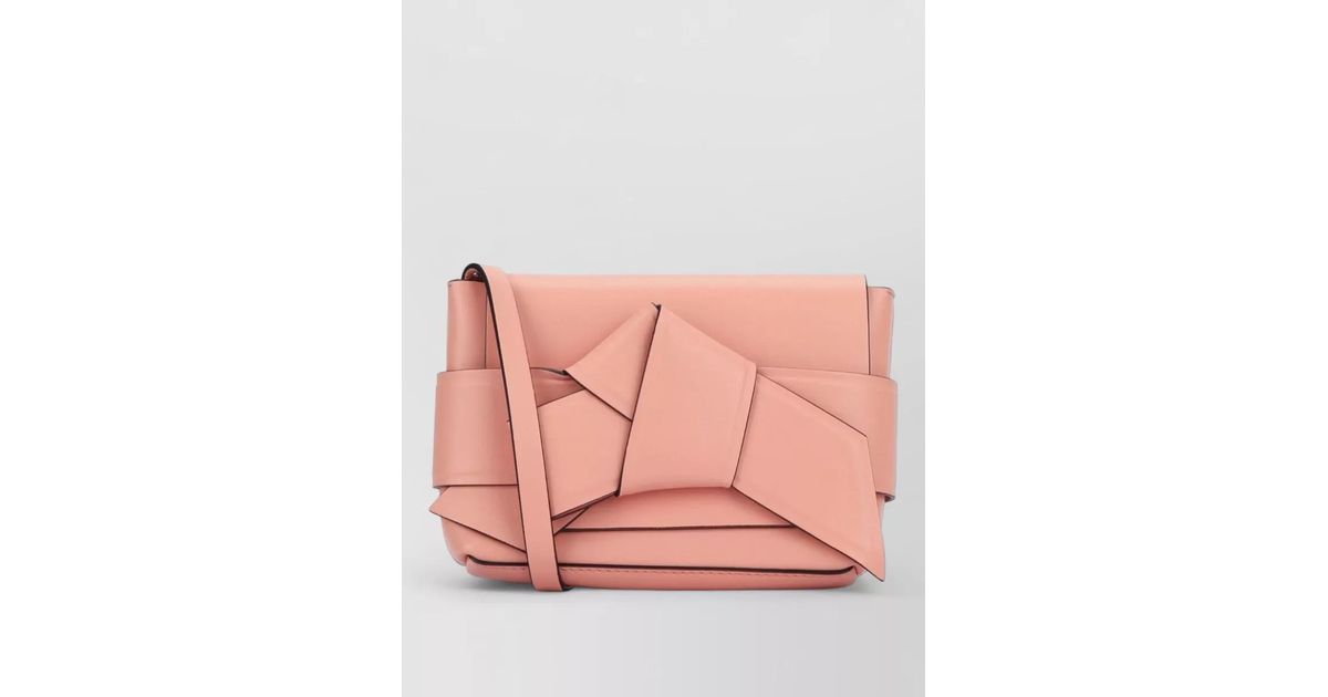 Acne Studios Crossbody Bag Bow Detail Adjustable Strap in Pink | Lyst UK