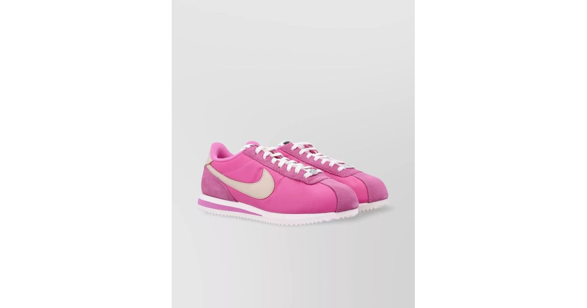 Nike Cortez Low-Top Sneakers Suede Inserts in Pink | Lyst