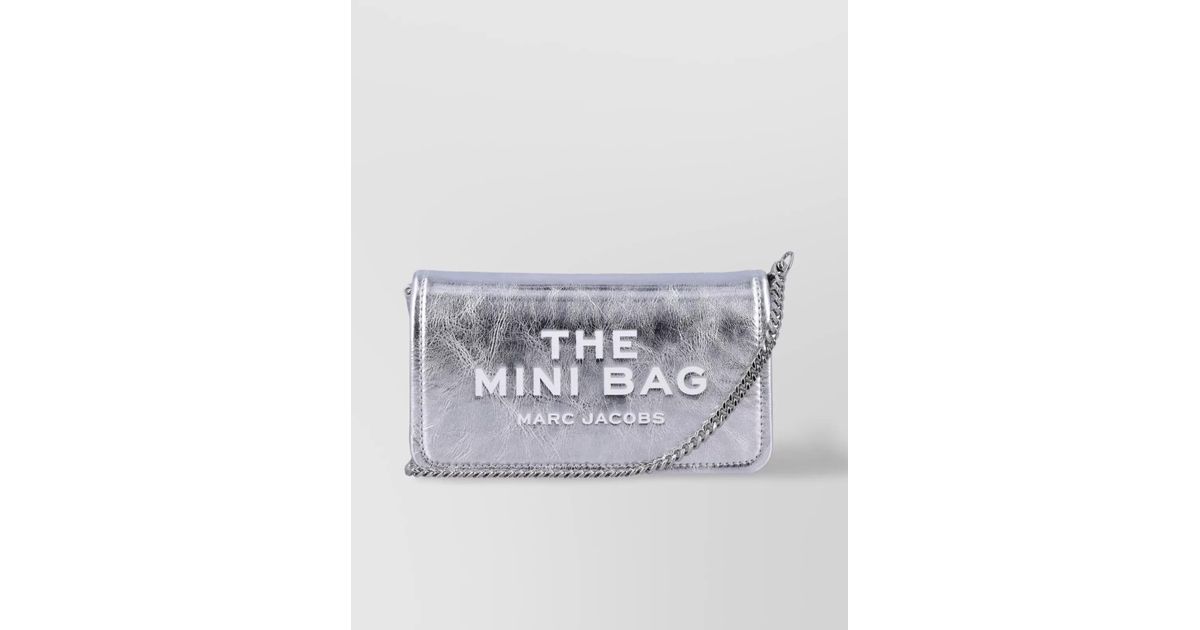 Marc Jacobs Rectangular Metallic Chain Strap Bag in Gray | Lyst