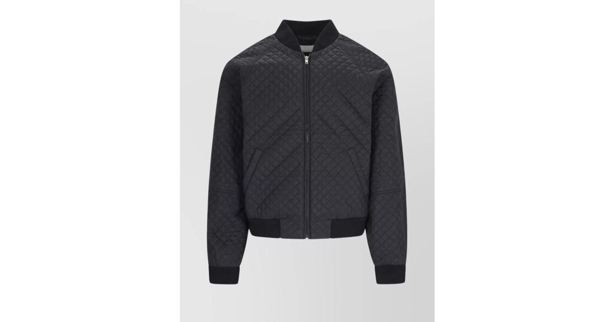 Random Identities Quilted Jacket With Ribbed Cuffs And Hem in Blue for ...
