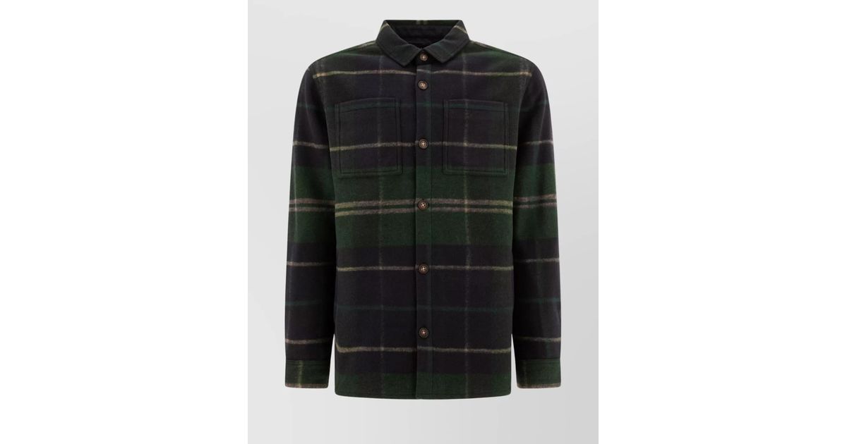 Barbour Tailored Plaid Overshirt Pockets in Black for Men | Lyst
