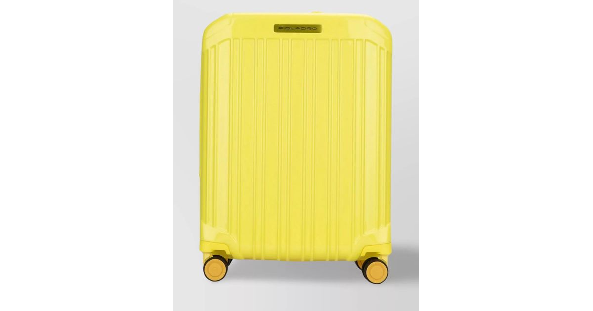 Piquadro Rolling Suitcase Telescopic Handle in Yellow | Lyst