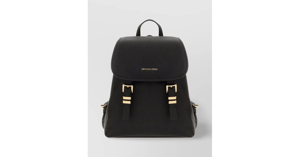 Michael Kors Backpack Leather Adjustable Straps Front Flap Top Handle ...